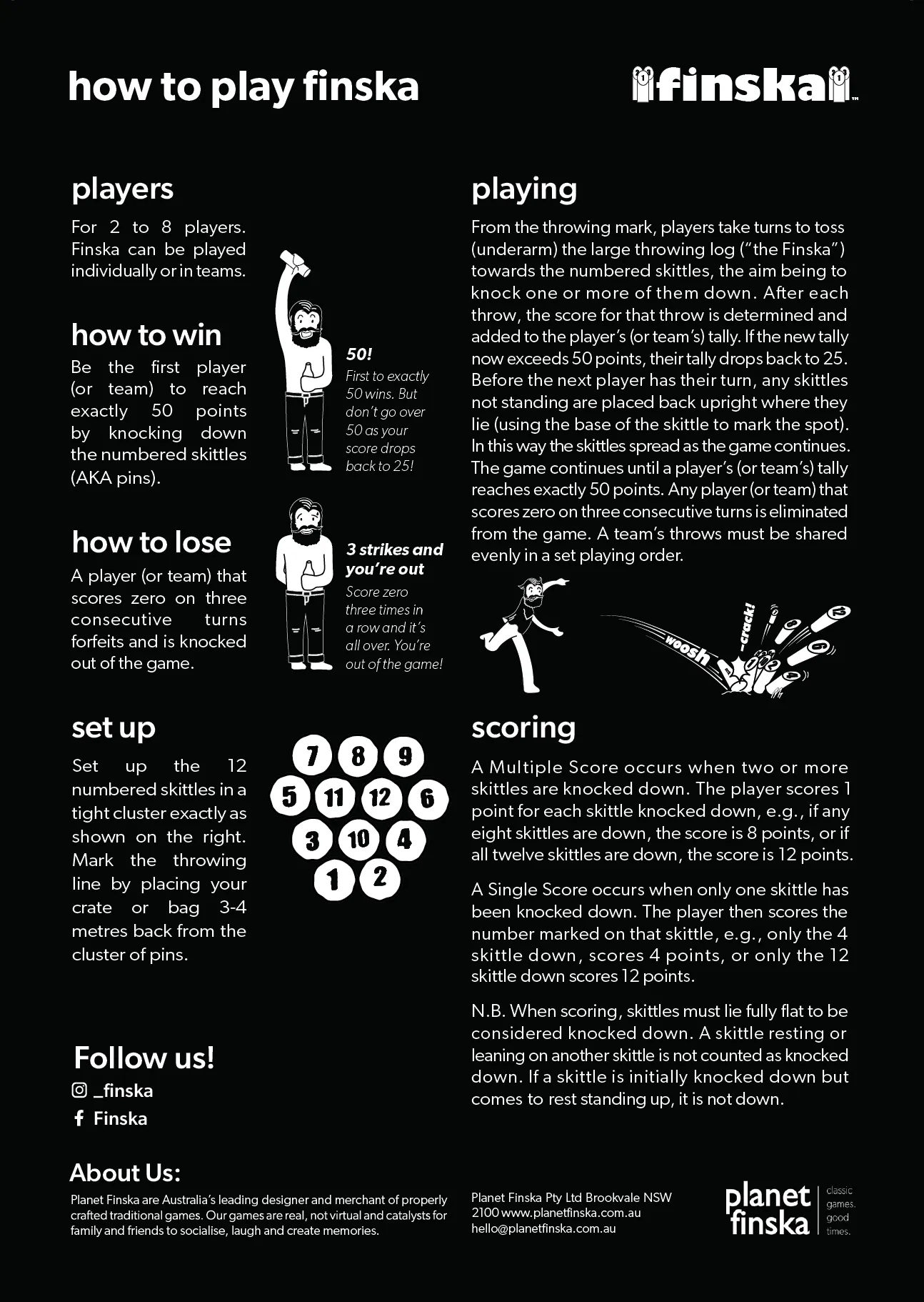 Finska Rules Scorecard | Finska